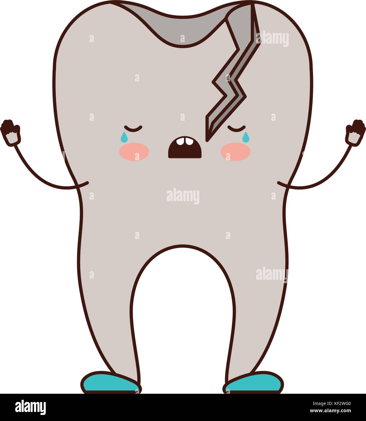 broken tooth cartoon in colorful silhouette Stock Vector Image & Art ...