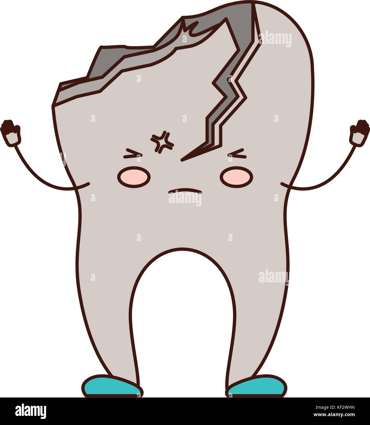 cartoon tooth broken in colorful silhouette Stock Vector Image & Art ...