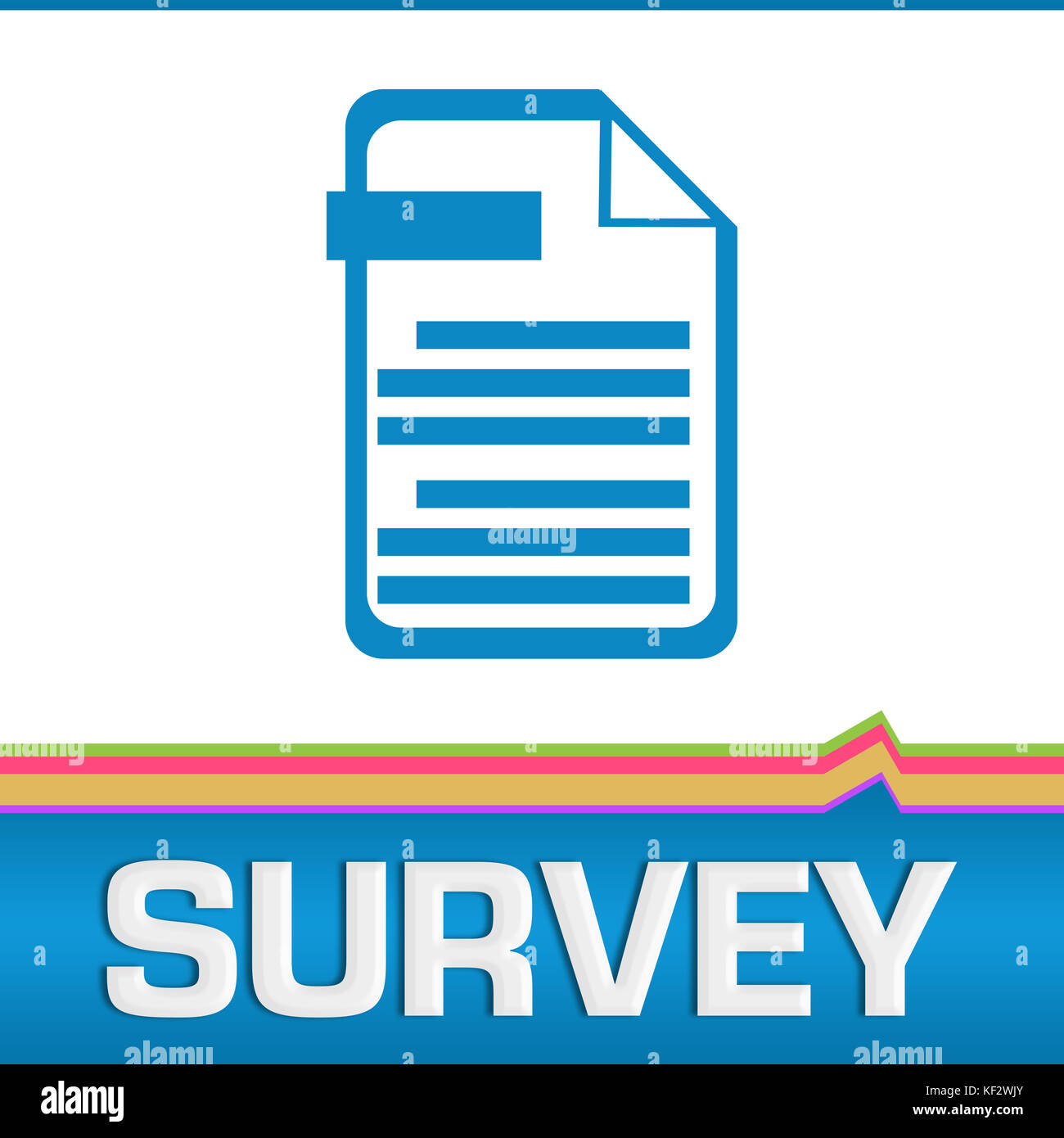 Survey Bottom Text Blue Colorful Stock Photo - Alamy