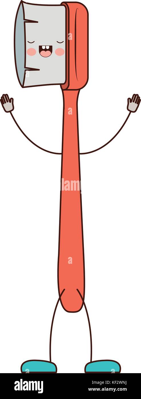 toothbrush cartoon in colorful silhouette Stock Vector Image & Art - Alamy