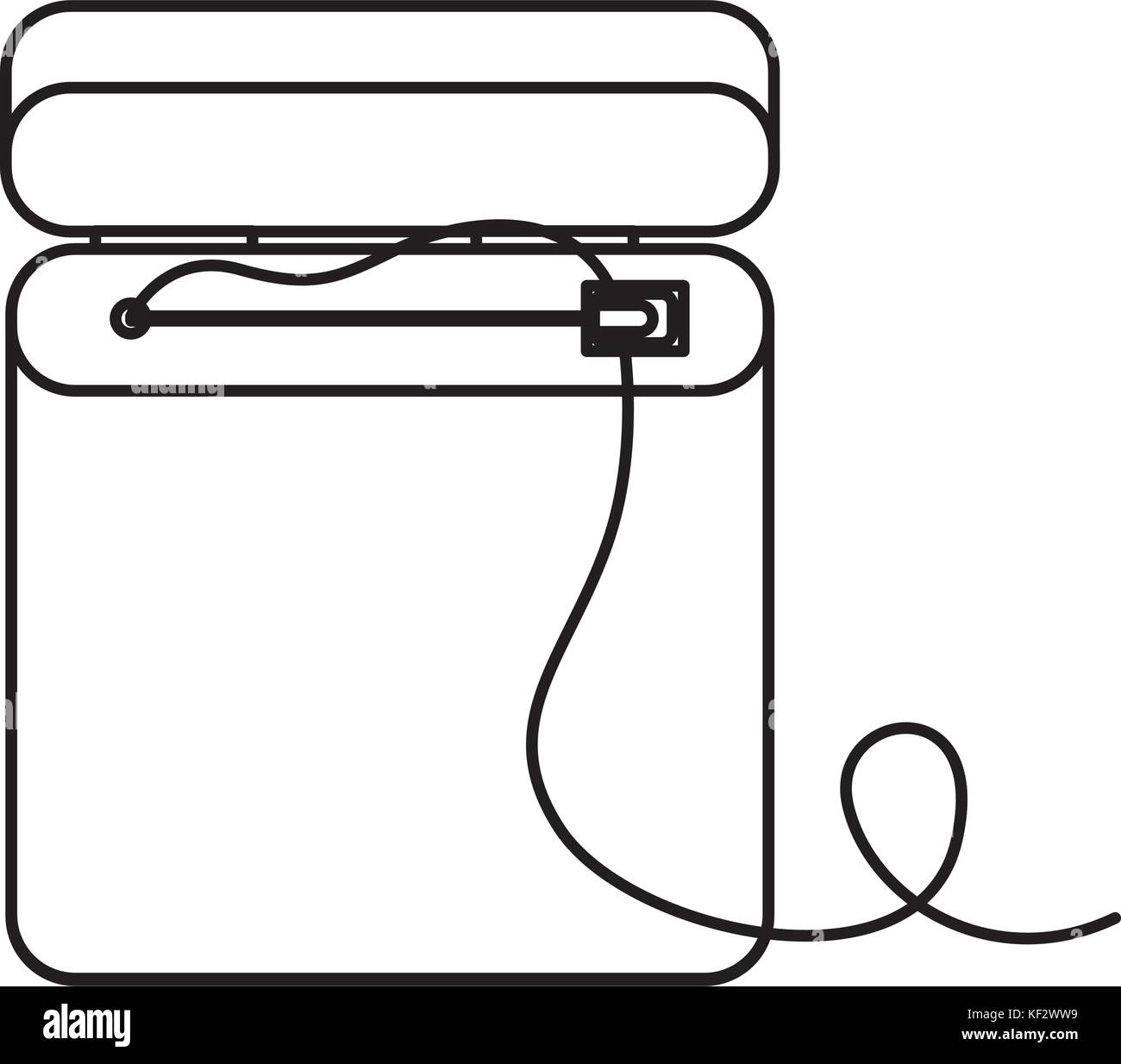 dental floss equipment monochrome silhouette Stock Vector Image & Art ...
