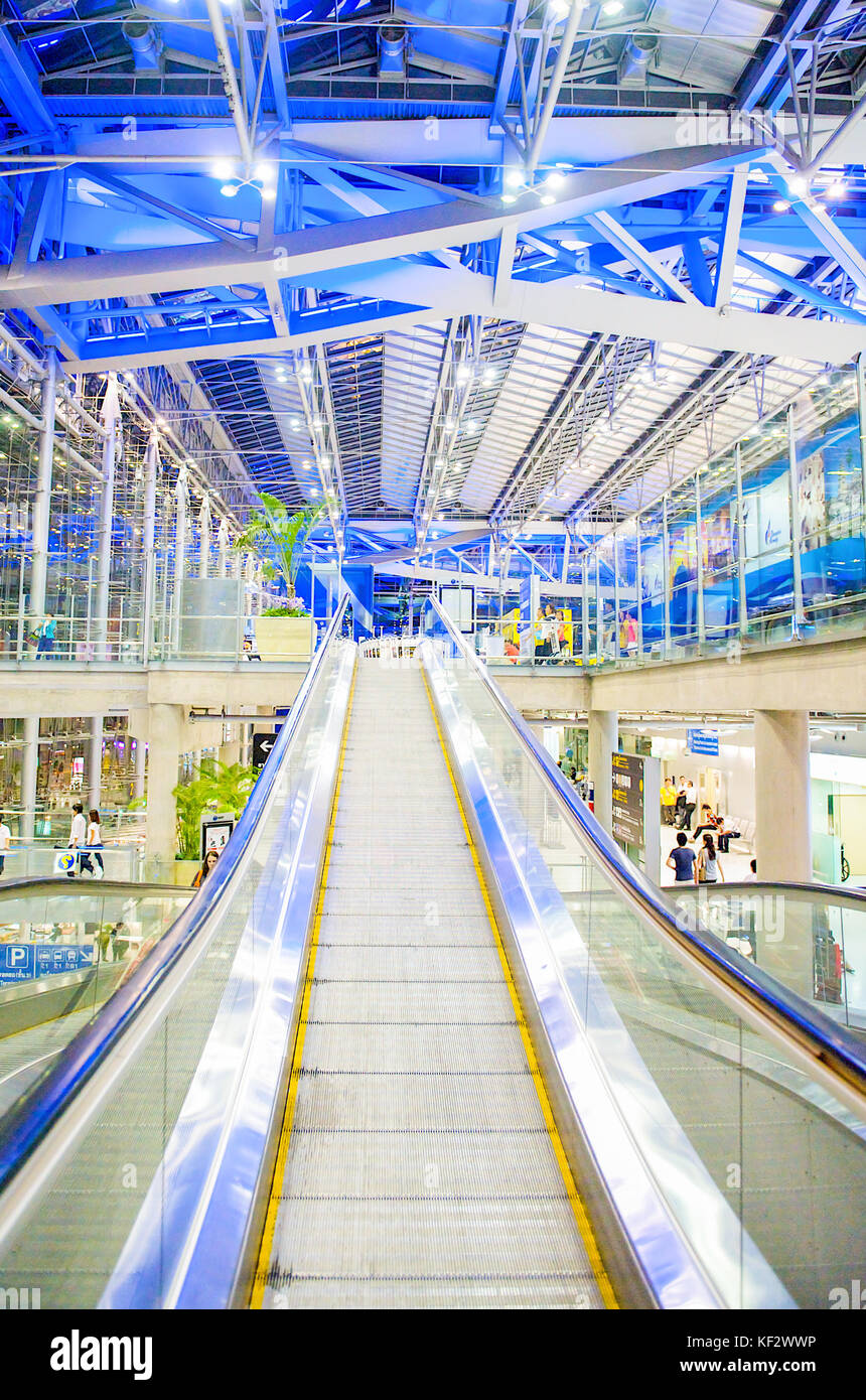 Escalator or moving walkway inside the modern and well designed ...