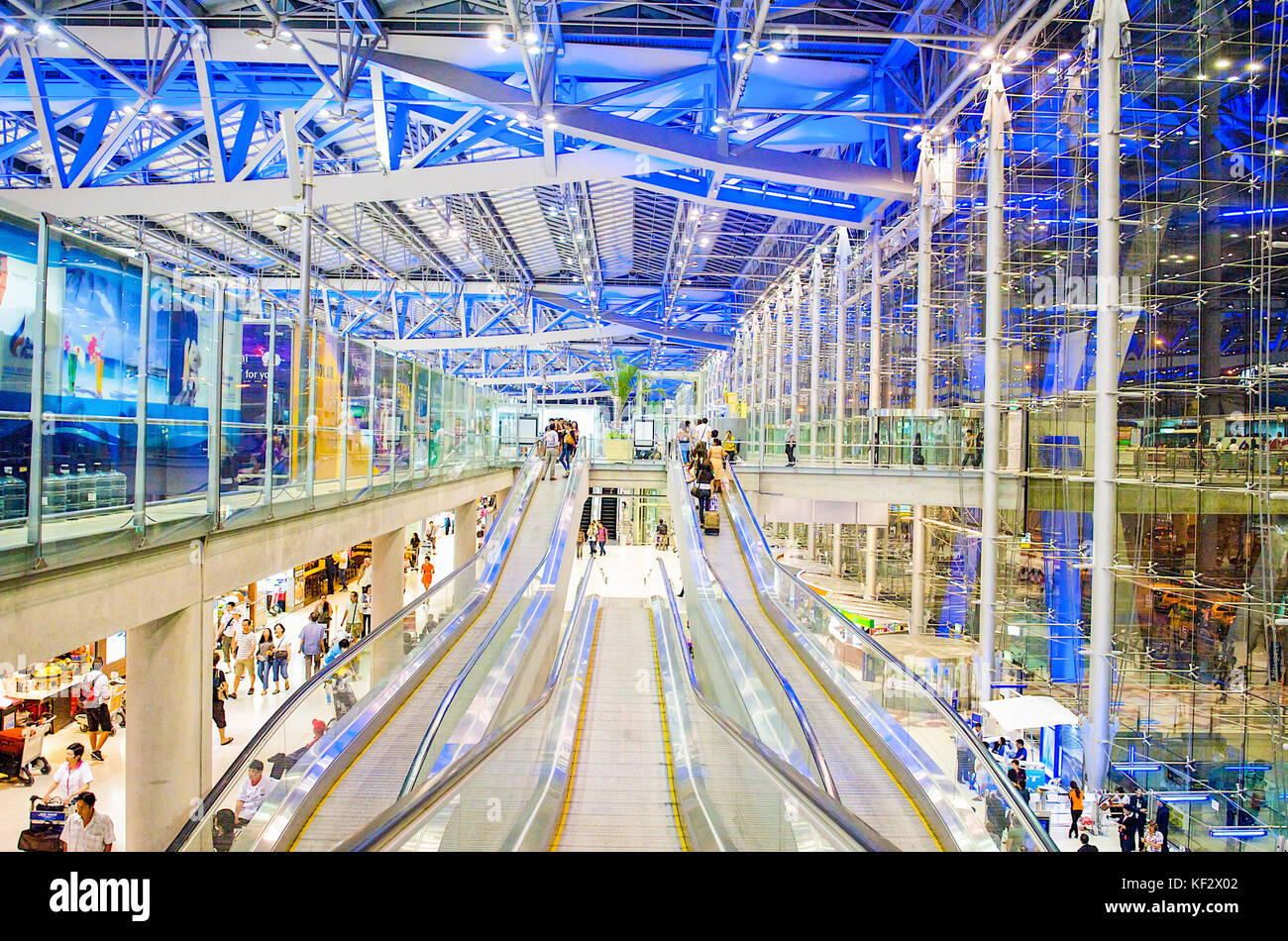 Escalator or moving walkway inside the modern and well designed ...