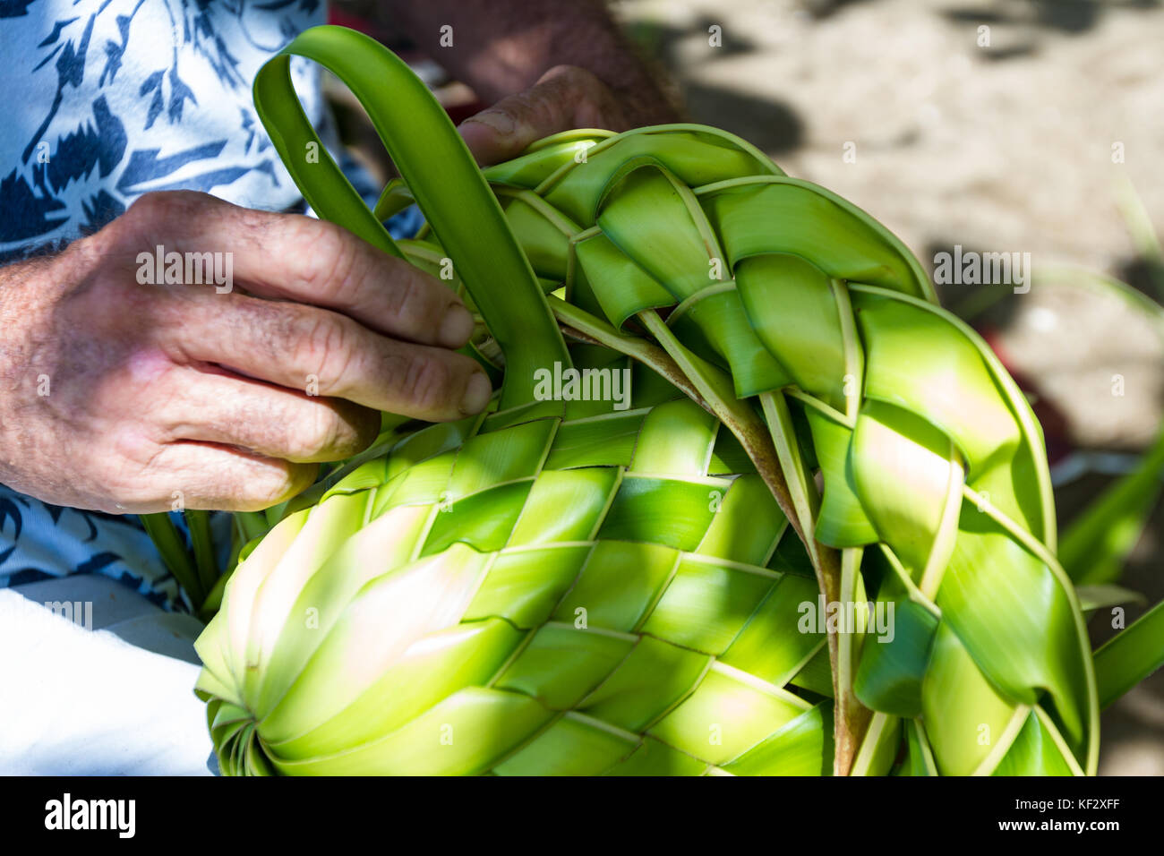Palm leaf hat hi-res stock photography and images - Alamy