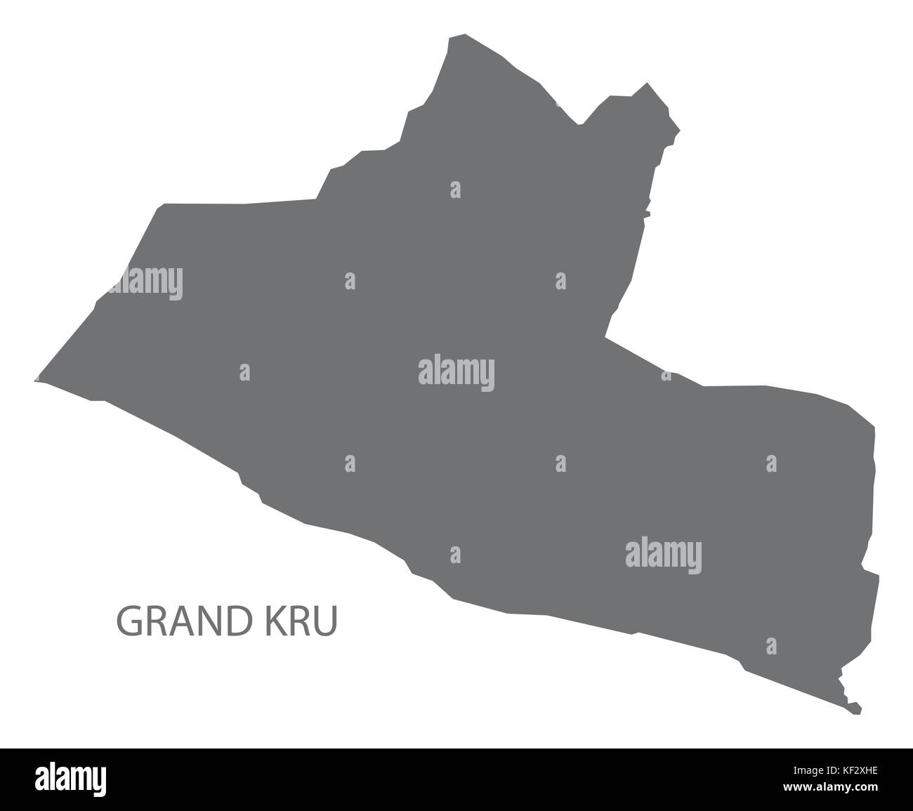 Grand Kru county map of Liberia grey illustration silhouette shape ...