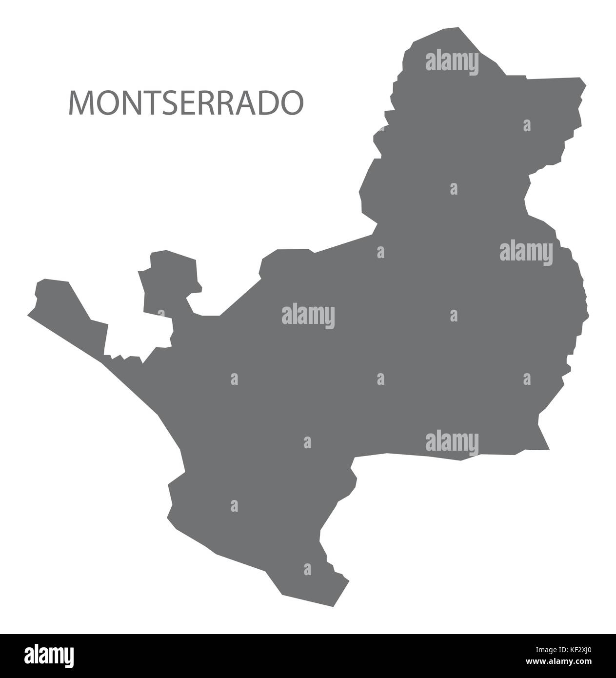 Montserrado county map of Liberia grey illustration silhouette shape ...