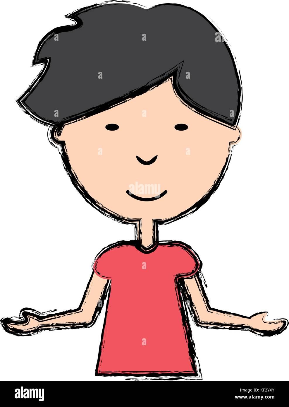 colored man with open arms over white background vector illustration ...