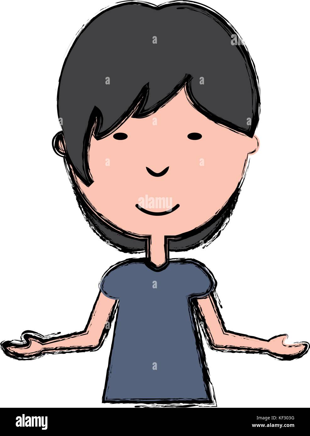 colorful woman with open arms over white background vector illustration ...