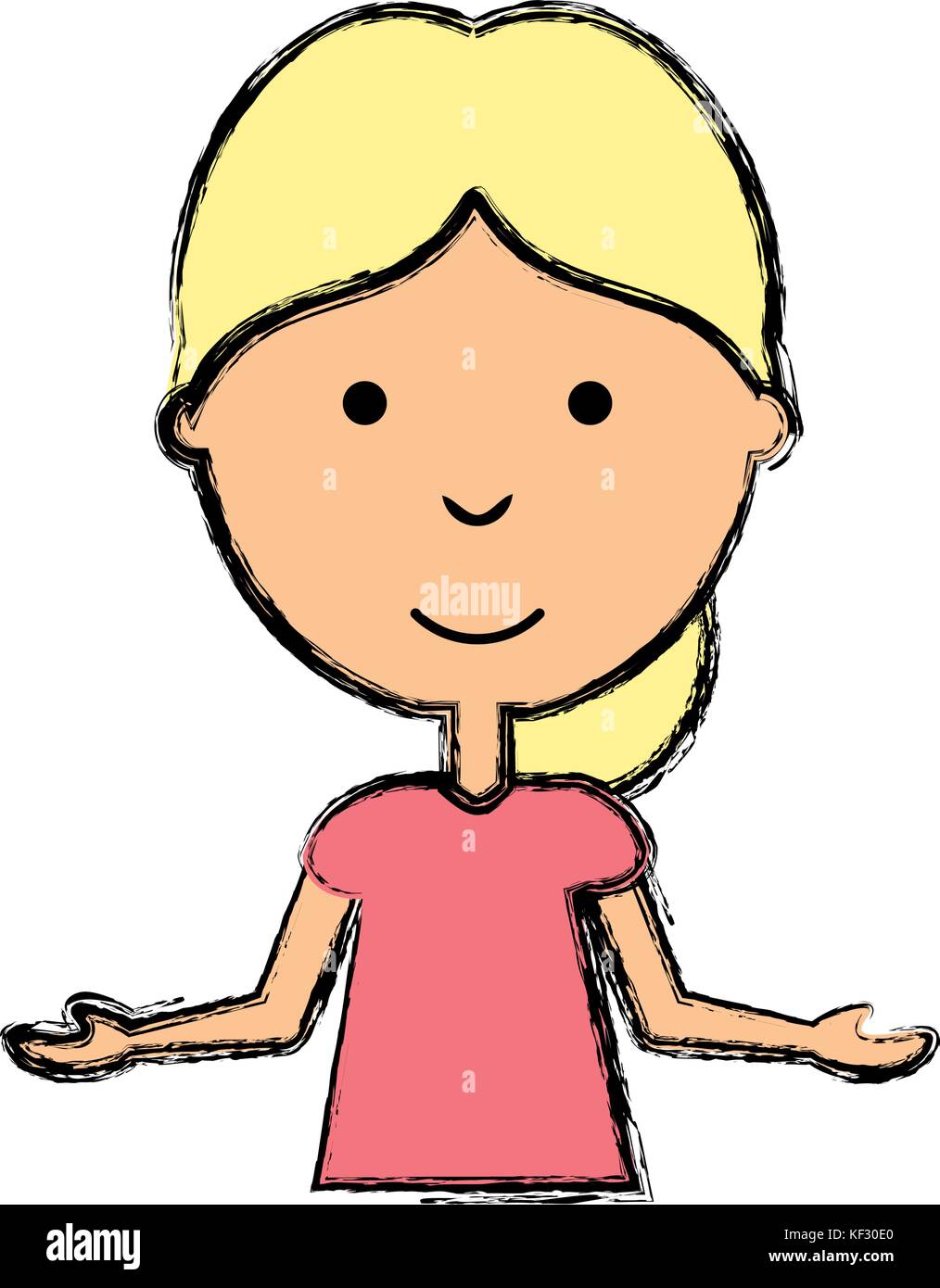 colorful woman with open arms over white background vector illustration ...