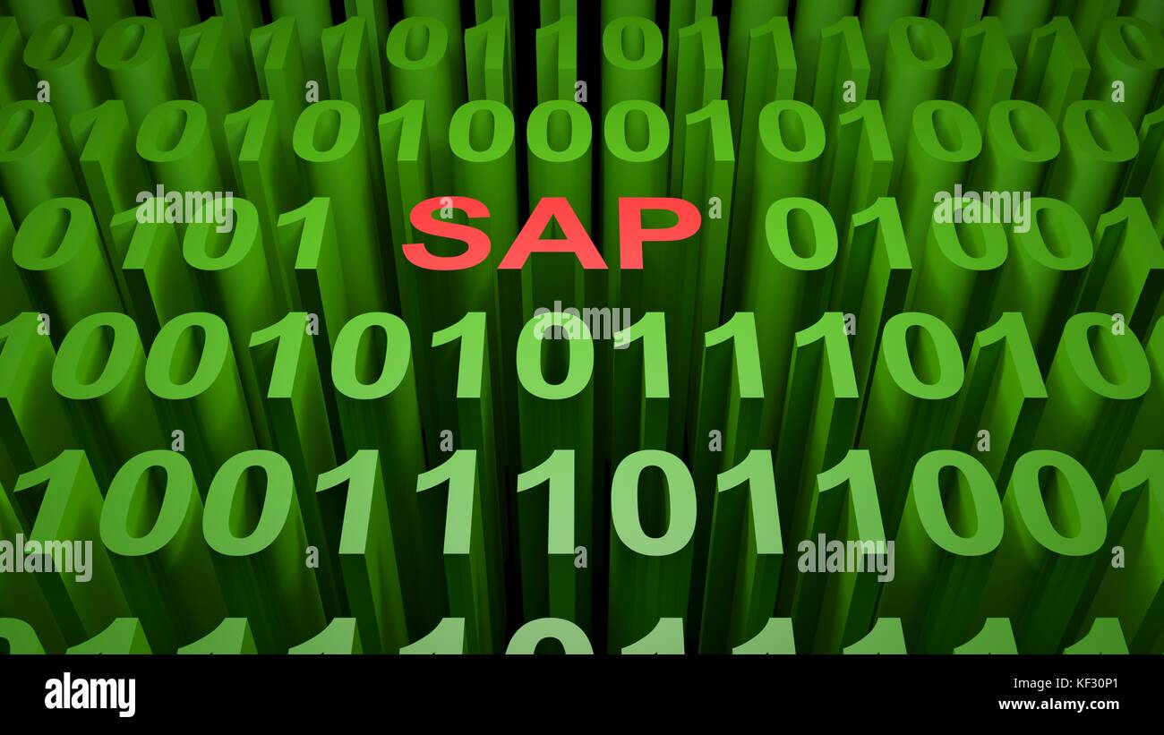 SAP in the binary code - 3D rendering Stock Photo - Alamy