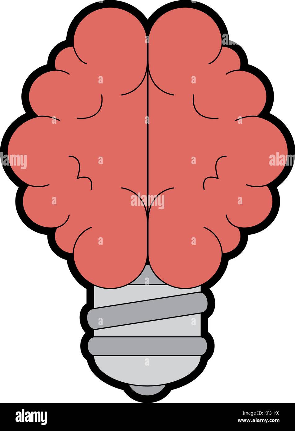 bulb light with brain vector illustration design Stock Vector Image ...
