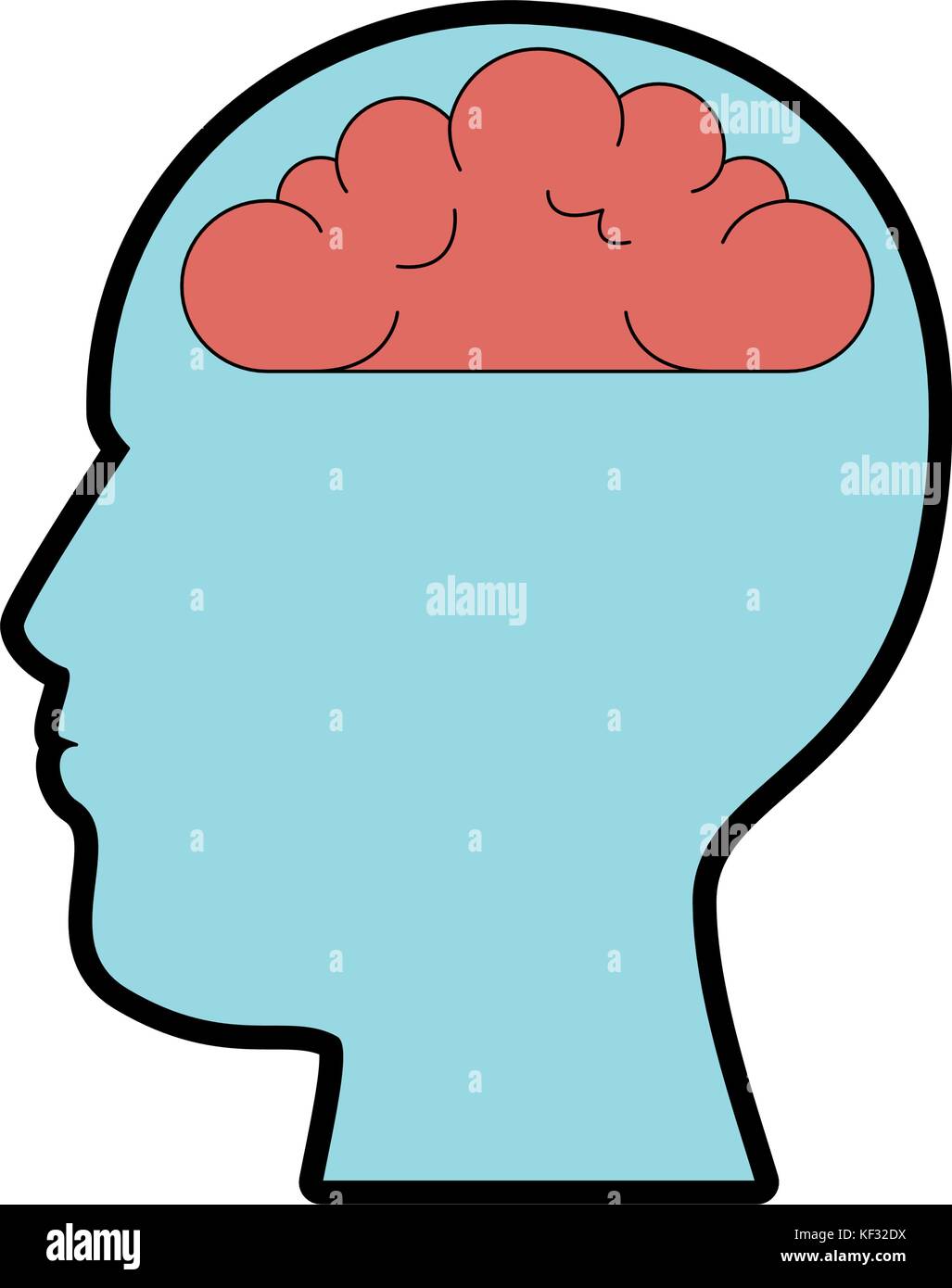 user profile with brain silhouette avatar icon vector illustration ...