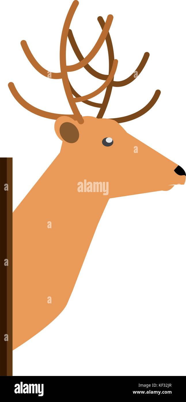 colorful animal trophy with reindeer over white background vector ...