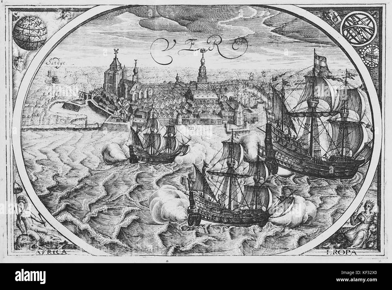 An image of ships from the Veersche Compagnie, a company involved in ...