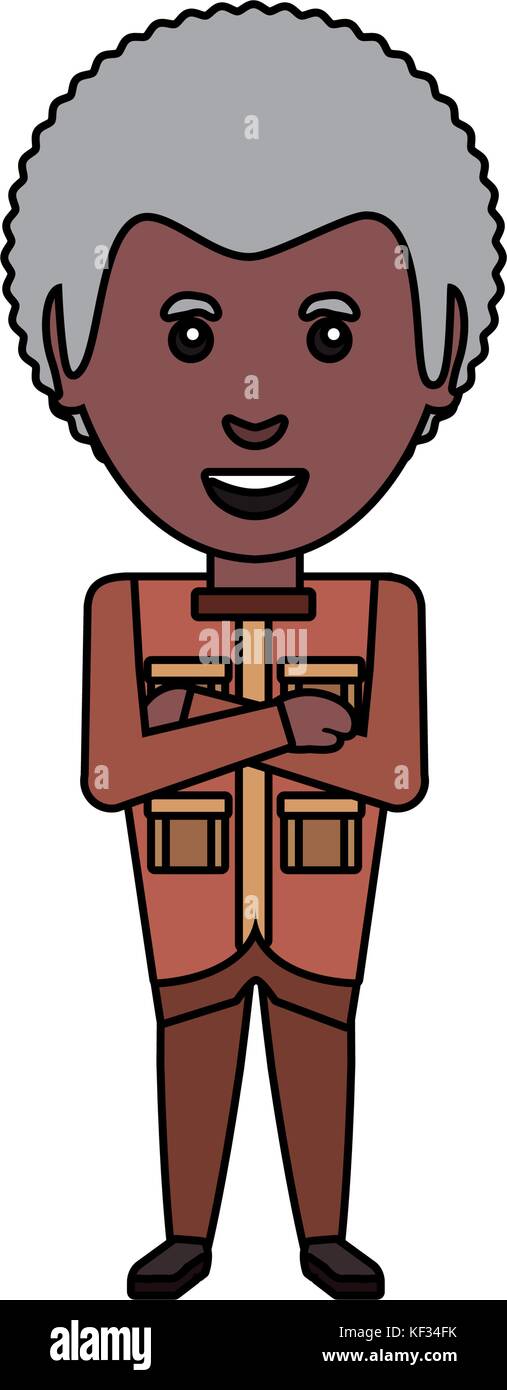 colorful safari man over white background vector illustration Stock ...