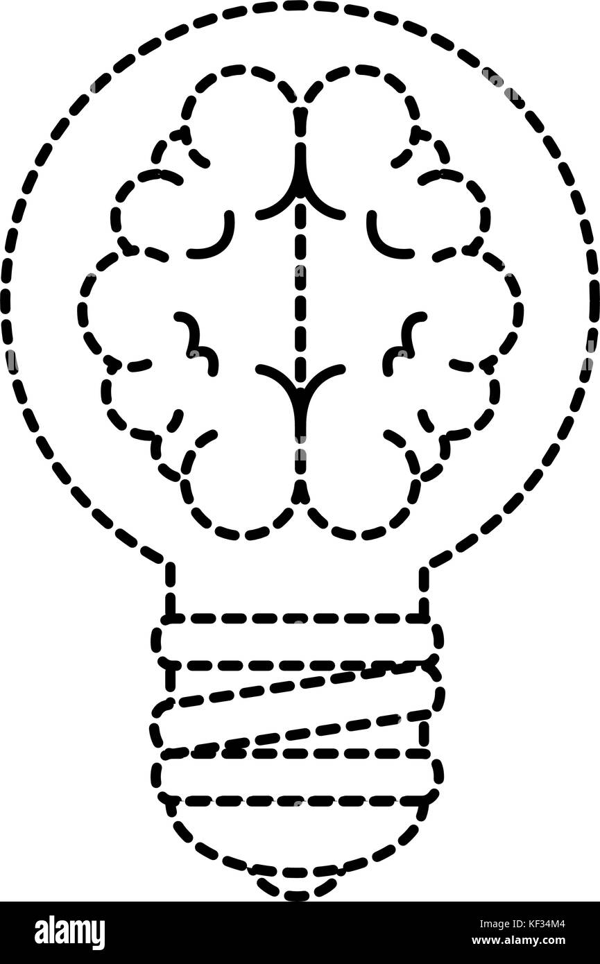 bulb light with brain vector illustration design Stock Vector Image ...
