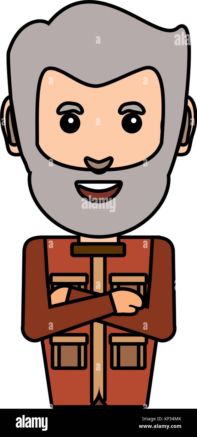 colorful safari man over white background vector illustration Stock ...