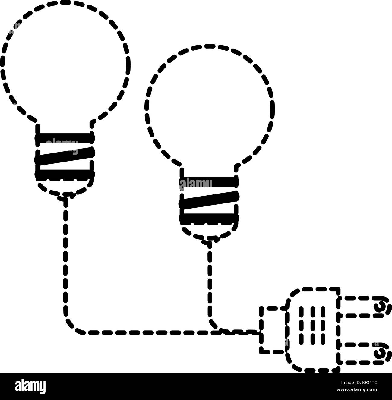 bulb light with connector vector illustration design Stock Vector Image ...