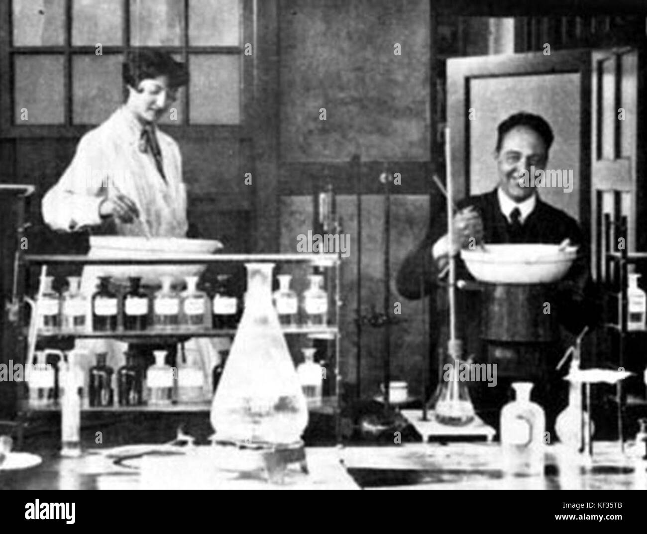 A historical photograph of Professor P.E. Verkade and his wife in a ...