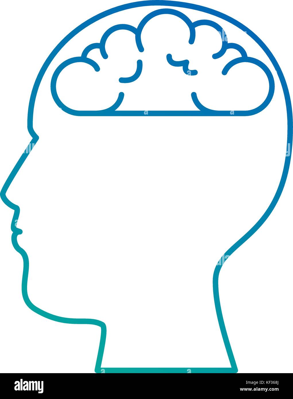 user profile with brain silhouette avatar icon vector illustration ...