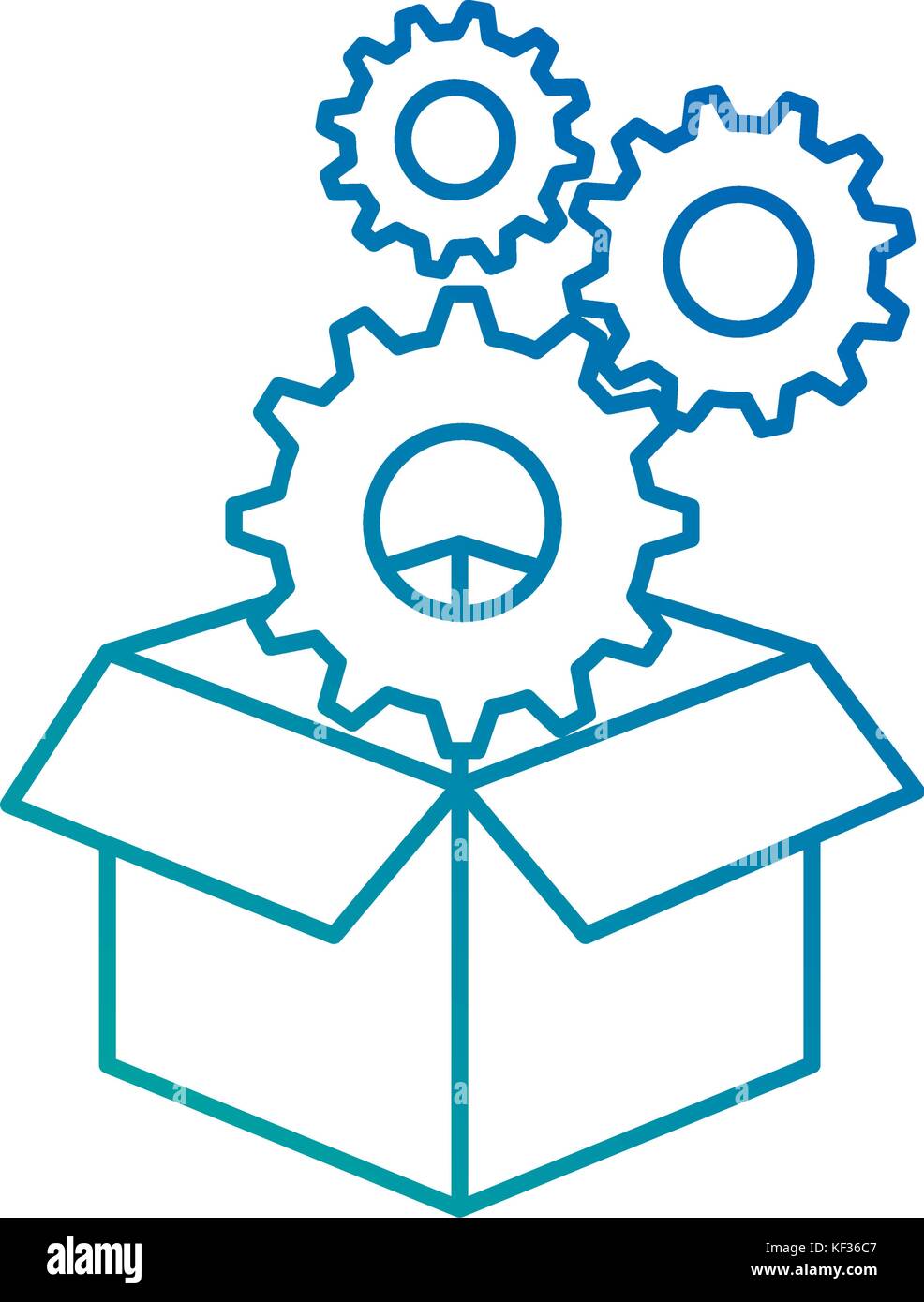 box with gears machine vector illustration design Stock Vector Image ...