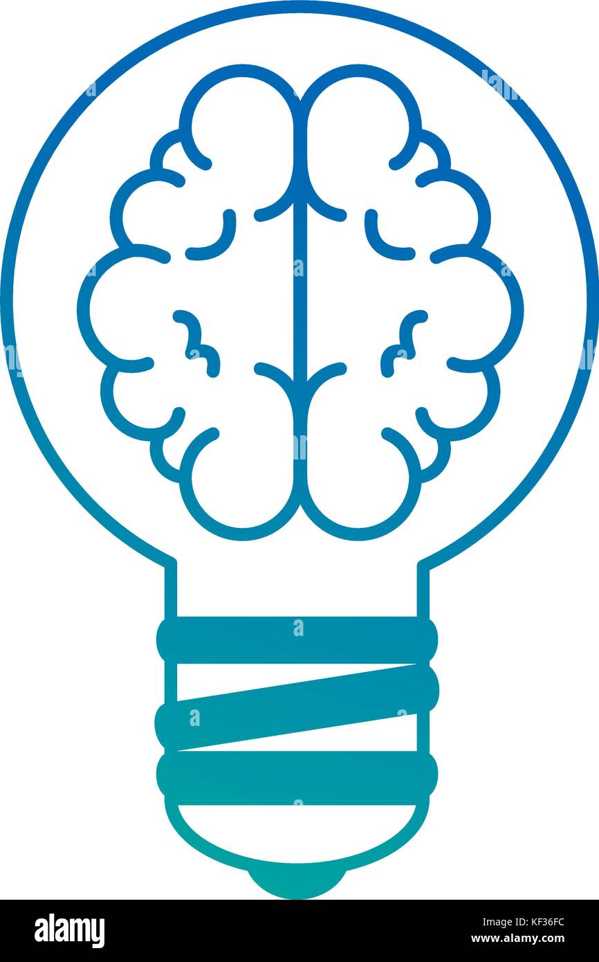 bulb light with brain vector illustration design Stock Vector Image ...