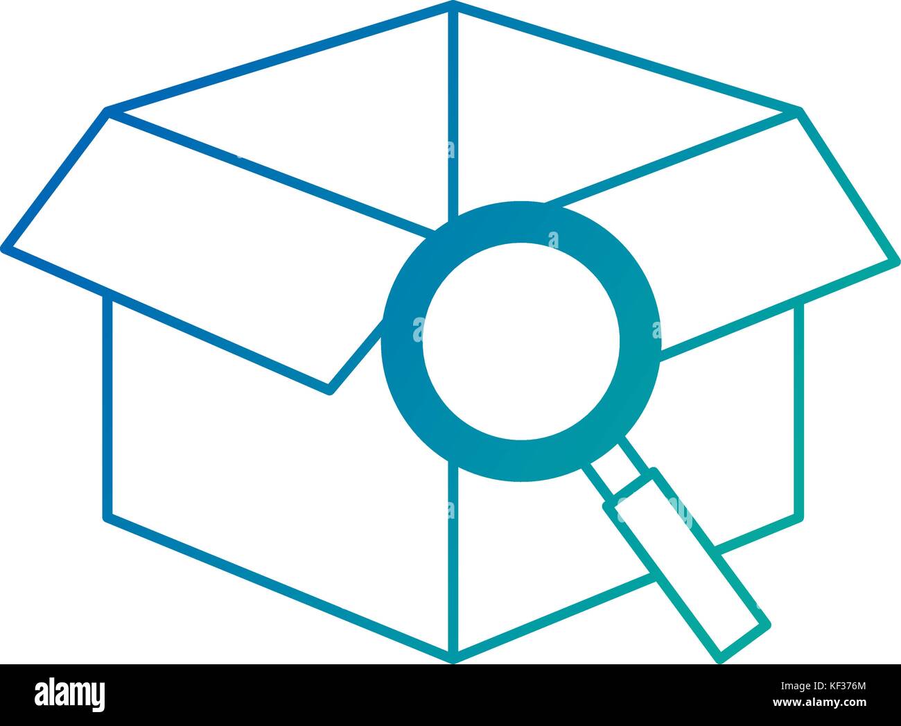 box with magnifying glass isolated icon vector illustration design ...