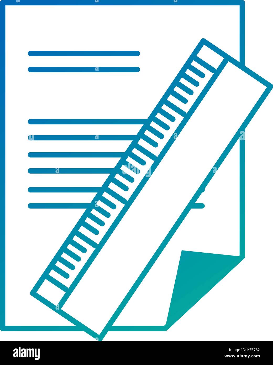 paper document with rule vector illustration design Stock Vector Image ...