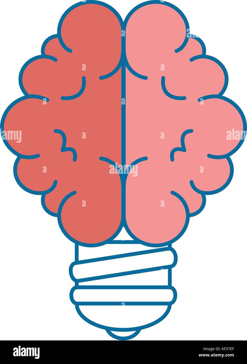 bulb light with brain vector illustration design Stock Vector Image ...
