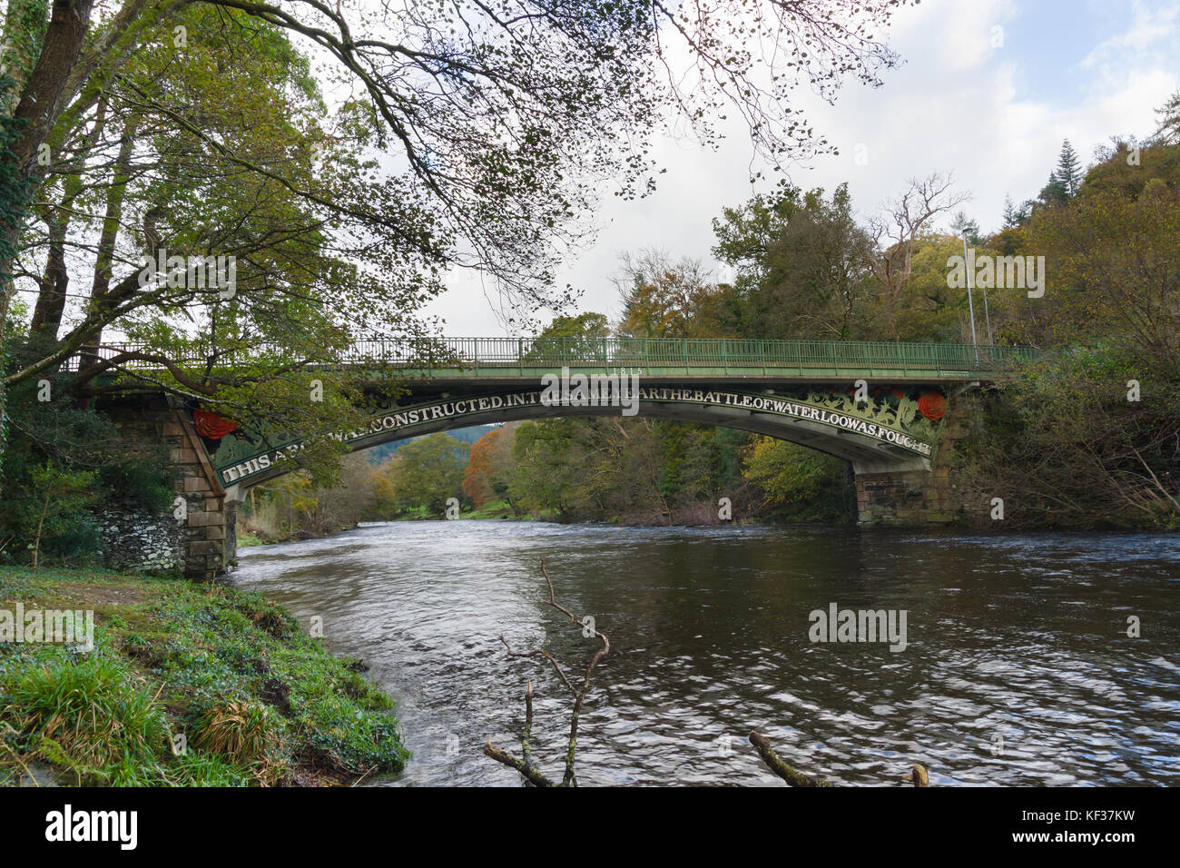 The Waterloo Bridge constructed in 1815 crossing the River Conwy in ...