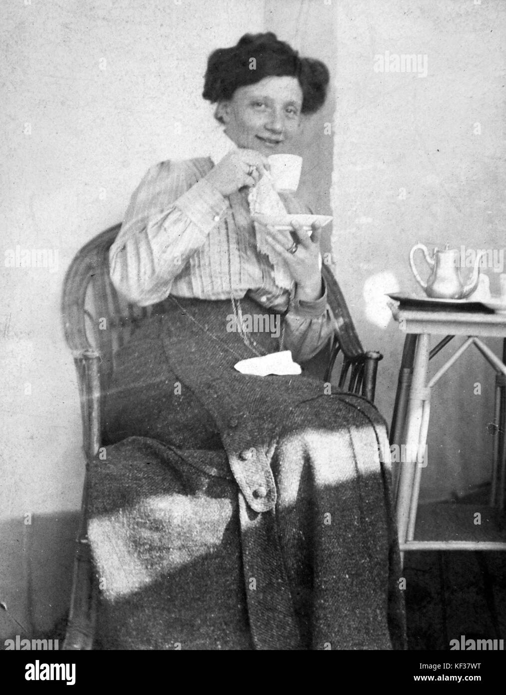 Woman necklace smile Black and White Stock Photos & Images - Alamy