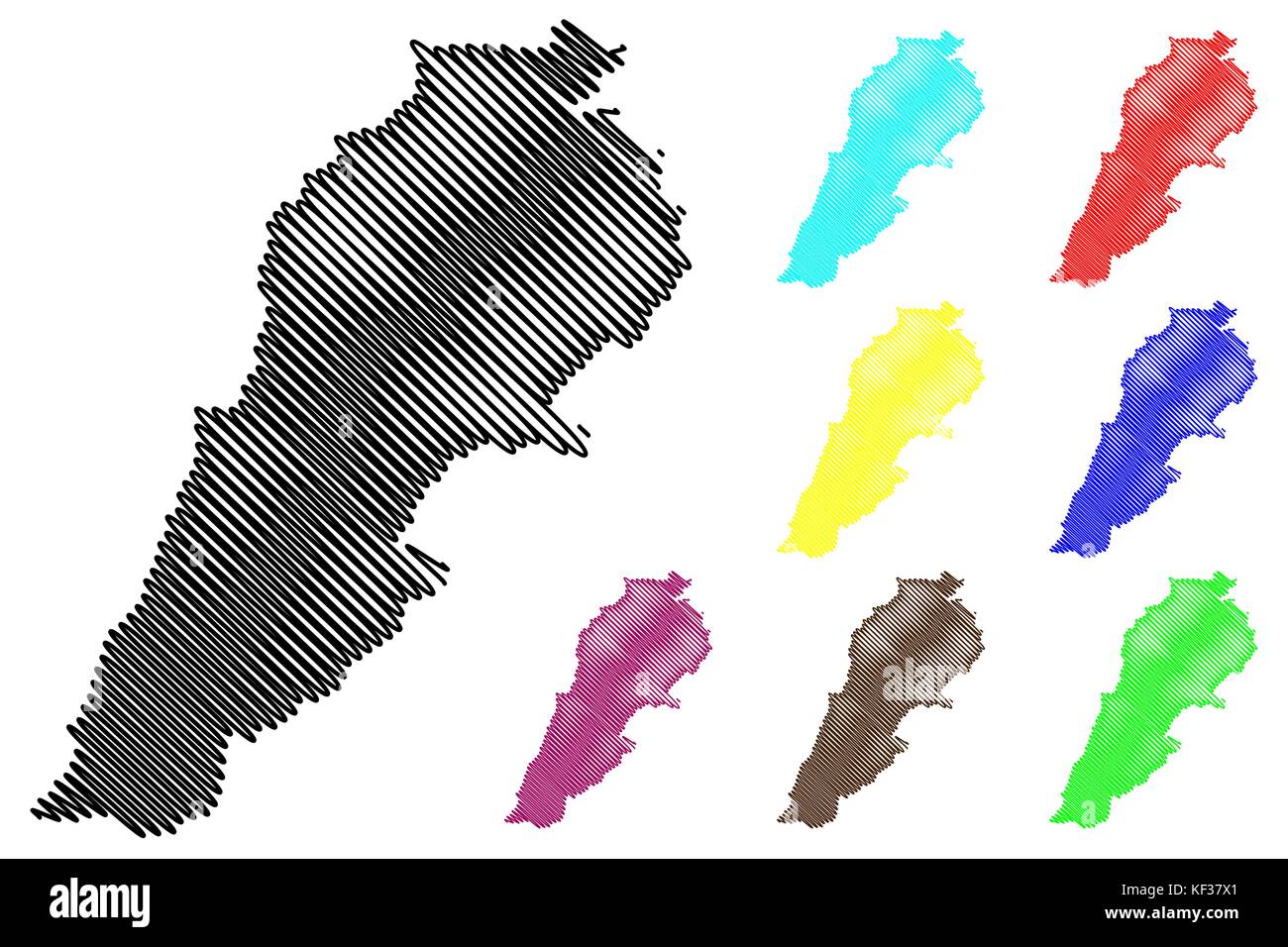 Lebanon map vector illustration, scribble sketch Lebanon Stock Vector ...
