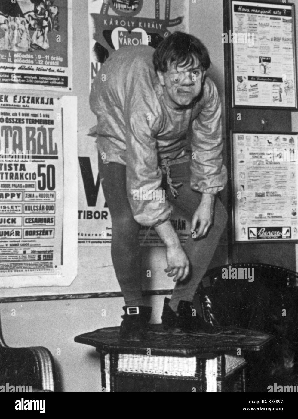 Historical advertising poster display Black and White Stock Photos ...