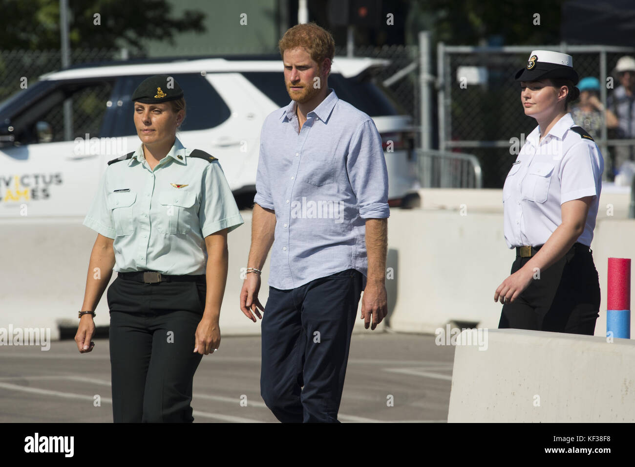 Prince Harry attends Jaguar Land Rover Driving Challenge in Toronto ...