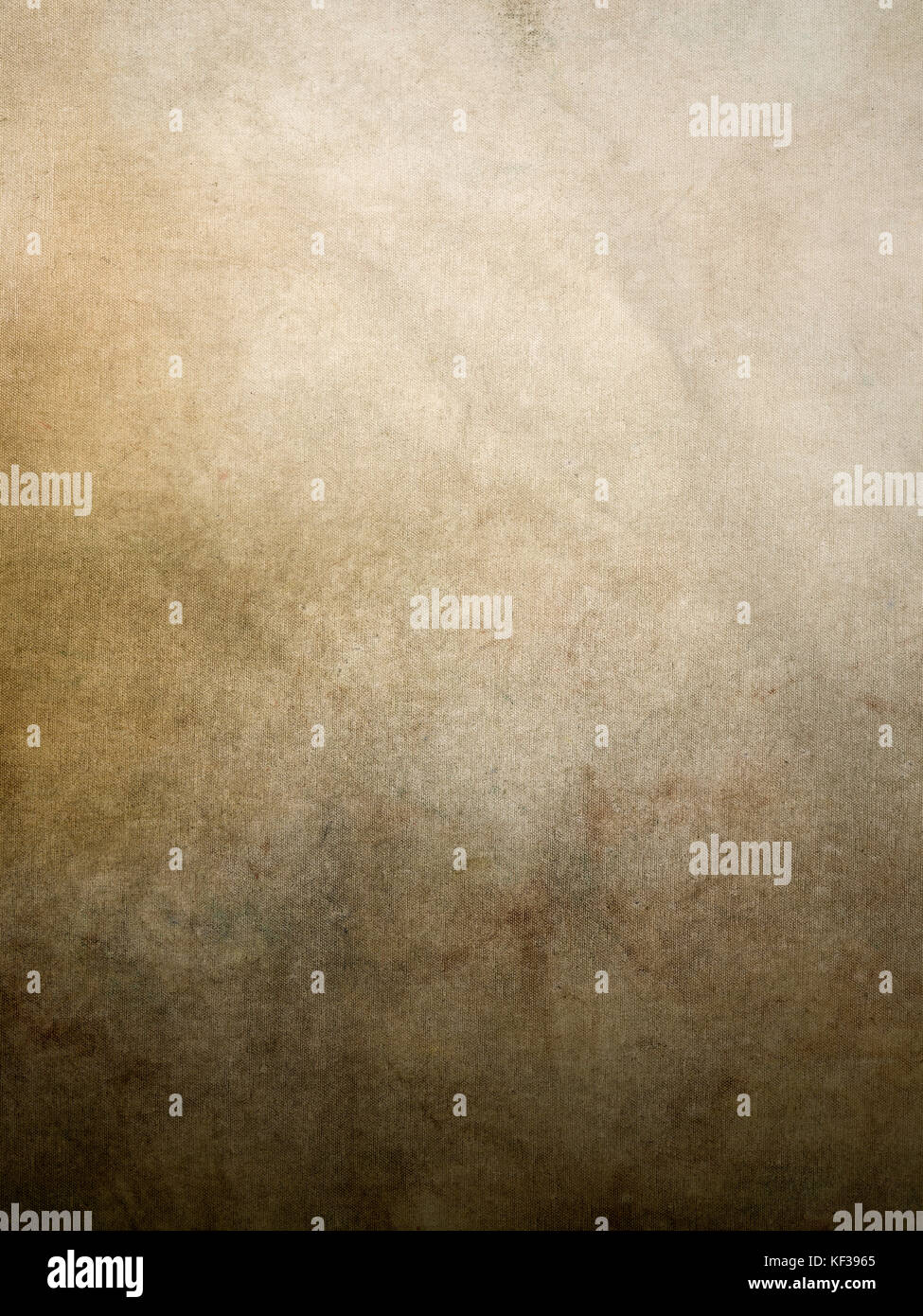 Warm rich tan vintage canvas background with stains and pigments ...