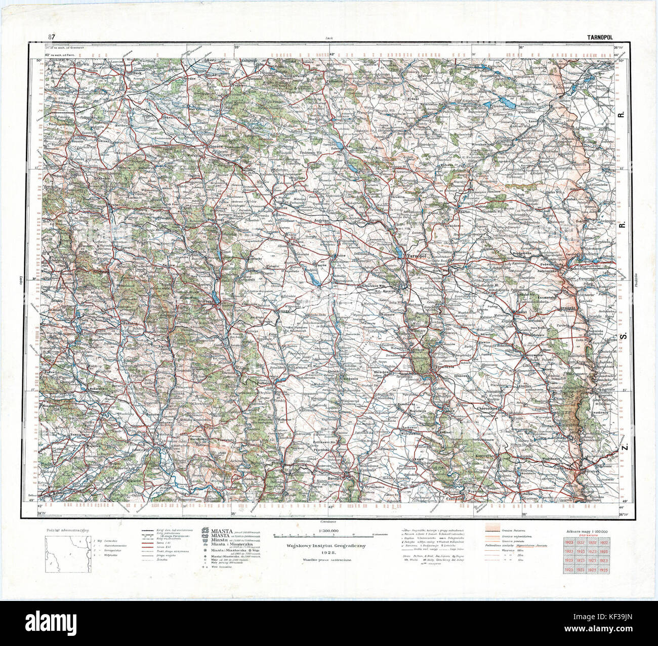 WIG Mapa Operacyjna Polski 87 Tarnopol 1928 Stock Photo - Alamy