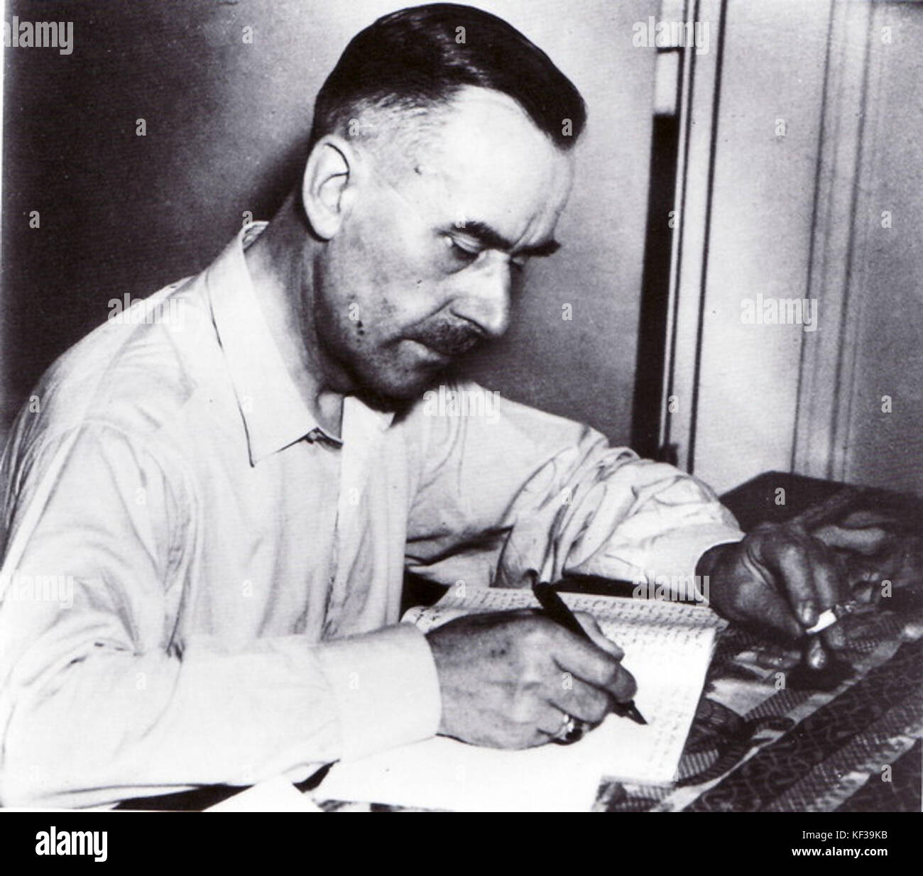 This portrait of Thomas Mann from around 1939 captures the renowned ...