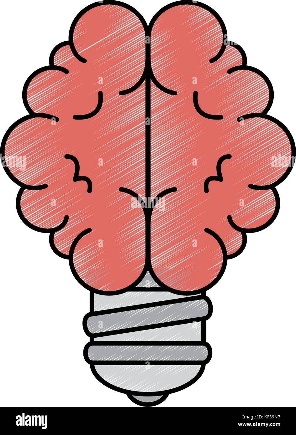 bulb light with brain vector illustration design Stock Vector Image ...