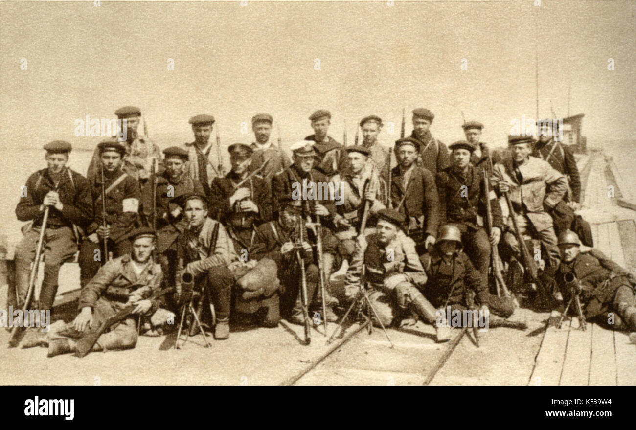 A photograph from 1919 depicting the Vambola Marines, a military unit ...