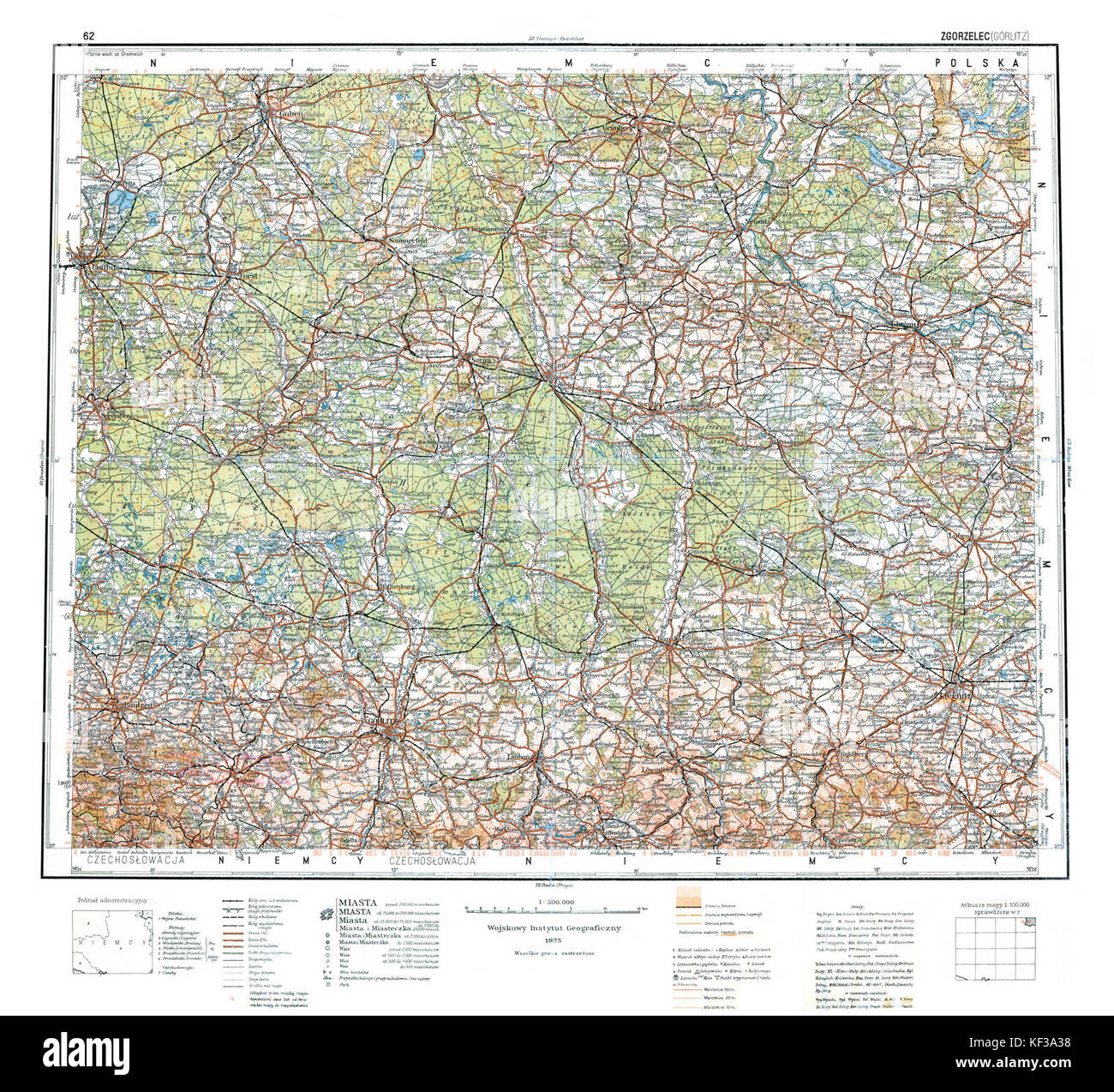 WIG Mapa Operacyjna Polski 62 Zgorzelec (Gorlitz) 1935 Stock Photo - Alamy