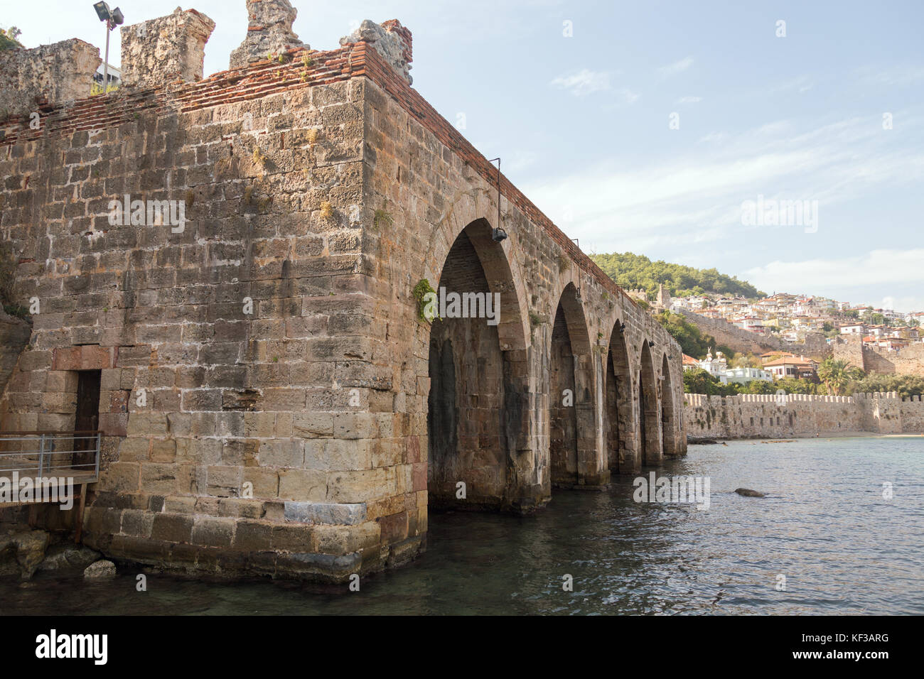 Medieval shipyard by the sea in Alanya, Turkey Stock Photo - Alamy