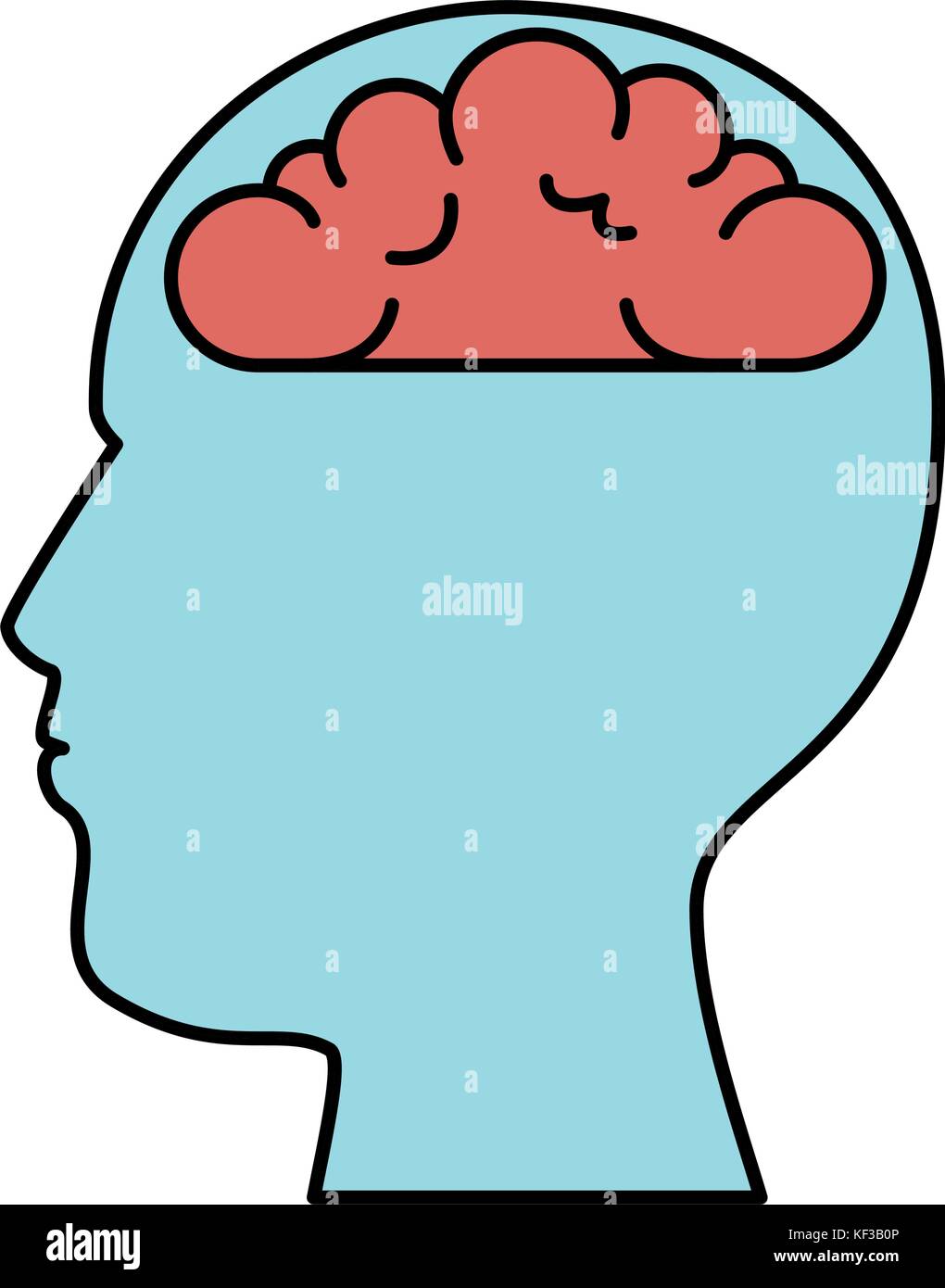 user profile with brain silhouette avatar icon vector illustration ...