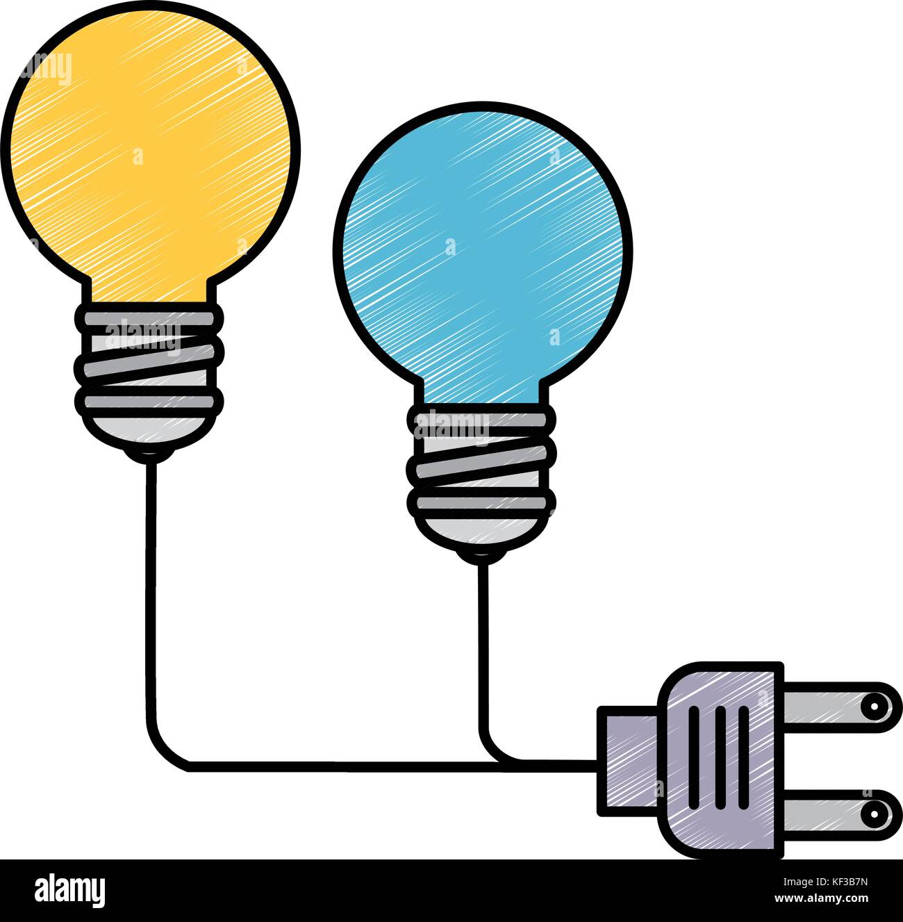 bulb light with connector vector illustration design Stock Vector Image ...