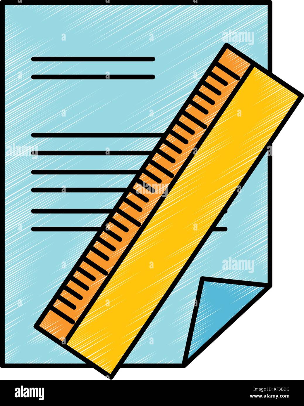 paper document with rule vector illustration design Stock Vector Image ...