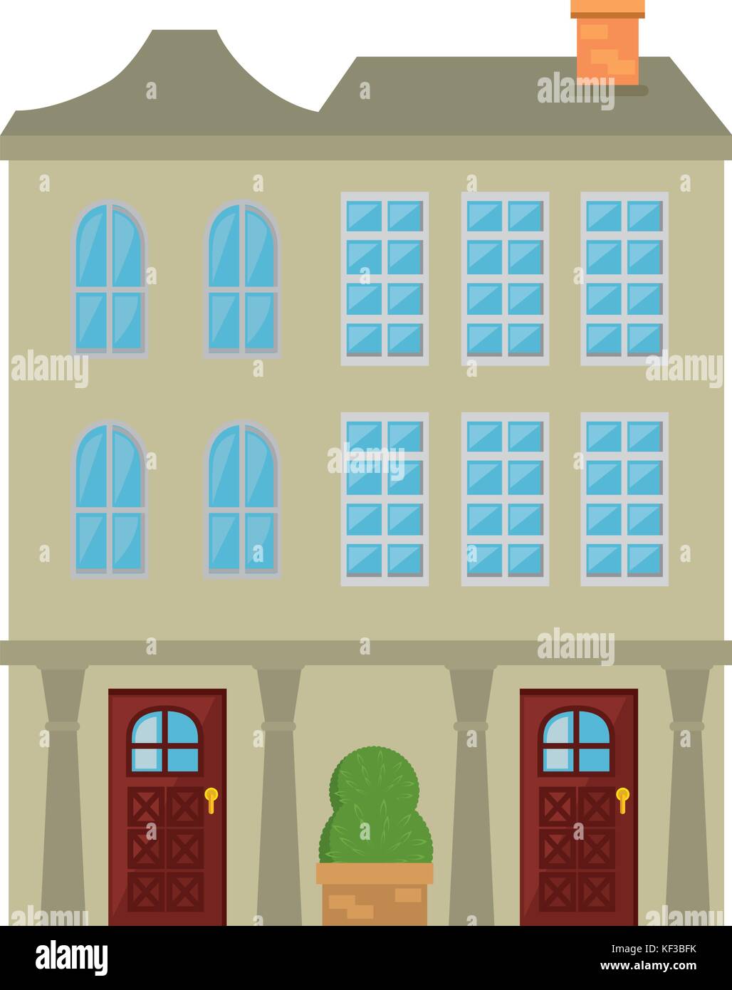 building front isolated icon vector illustration design Stock Vector ...