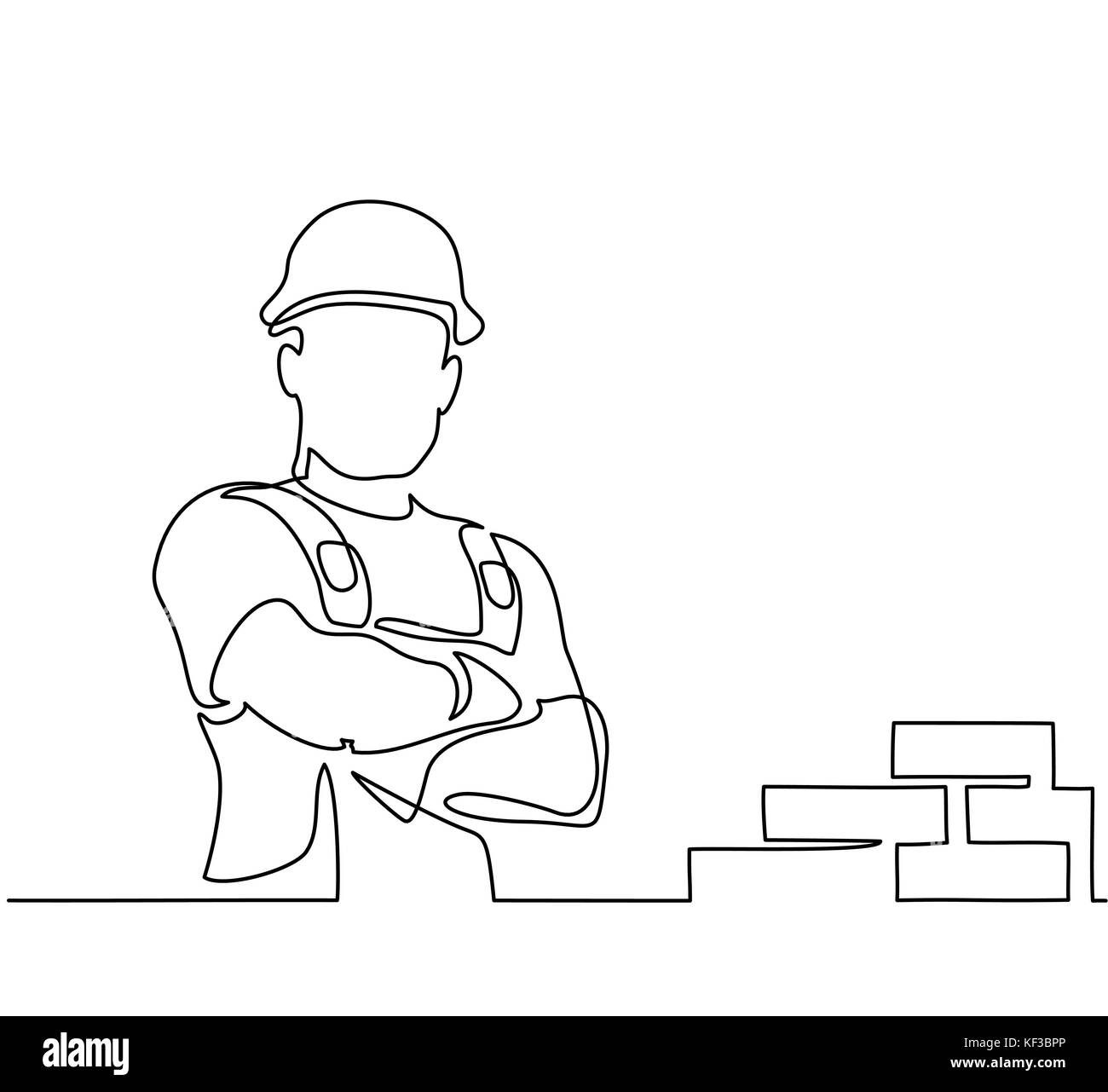 Standing builder man holding tablet Stock Vector Image & Art - Alamy