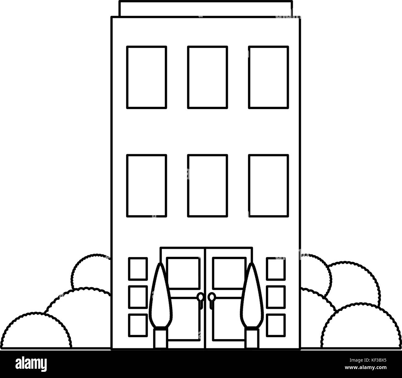building front isolated icon vector illustration design Stock Vector ...