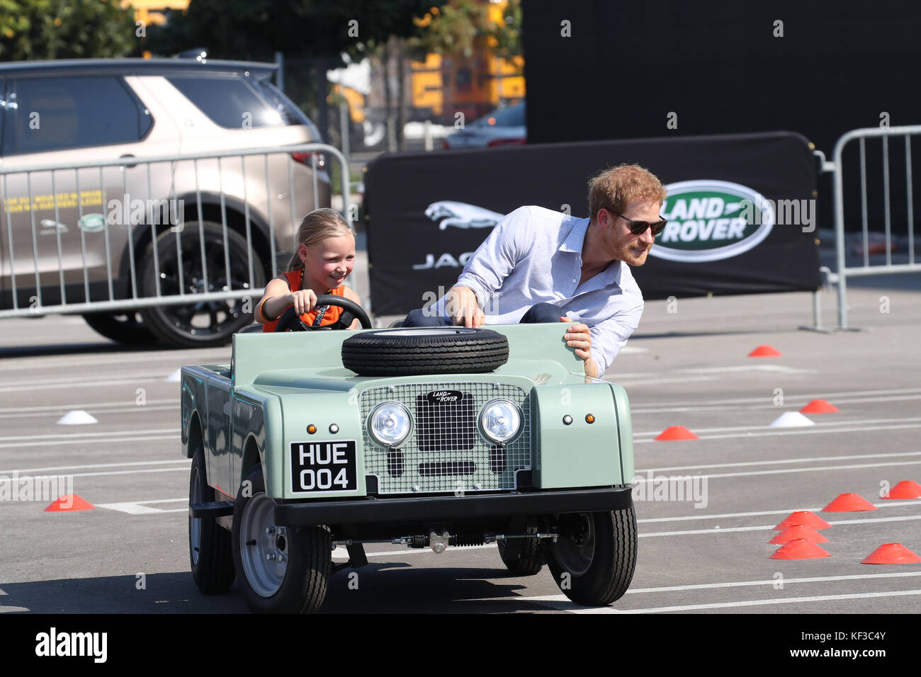 Prince Harry attends Jaguar Land Rover Driving Challenge in Toronto ...