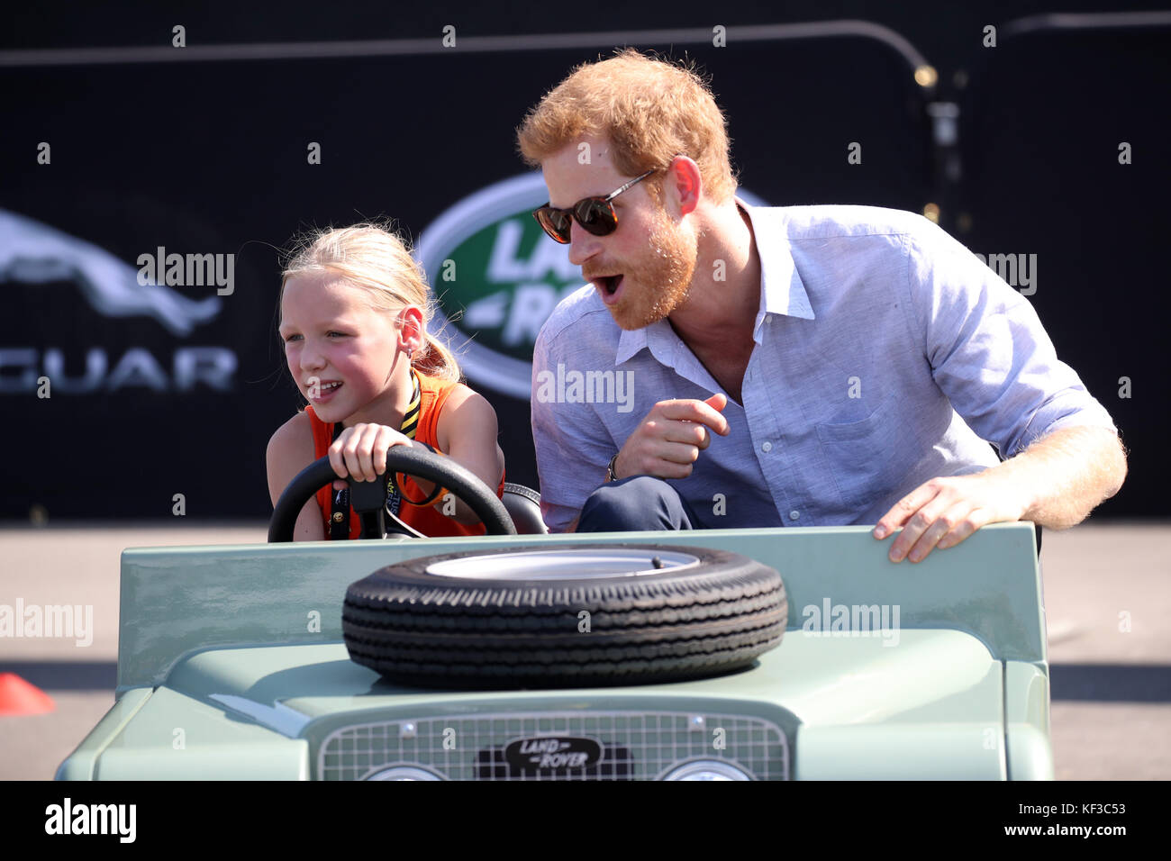Prince Harry attends Jaguar Land Rover Driving Challenge in Toronto ...