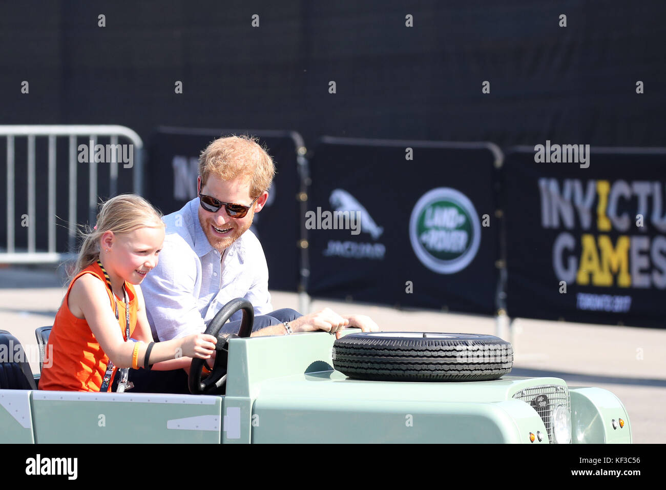 Prince Harry attends Jaguar Land Rover Driving Challenge in Toronto ...